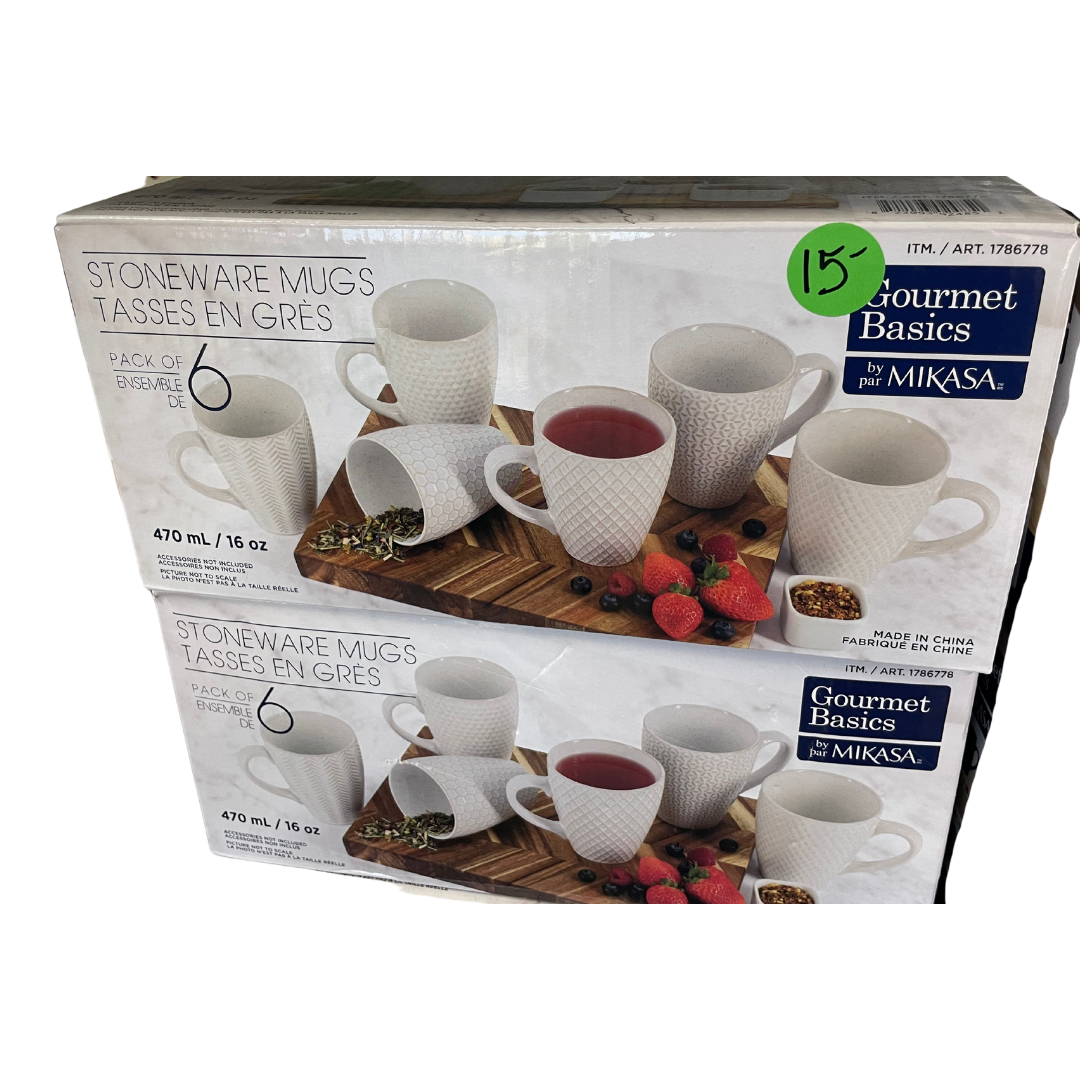 Gourmet Basics by Mikasa - Stoneware Mugs - Set of 6 | The LiquiGator